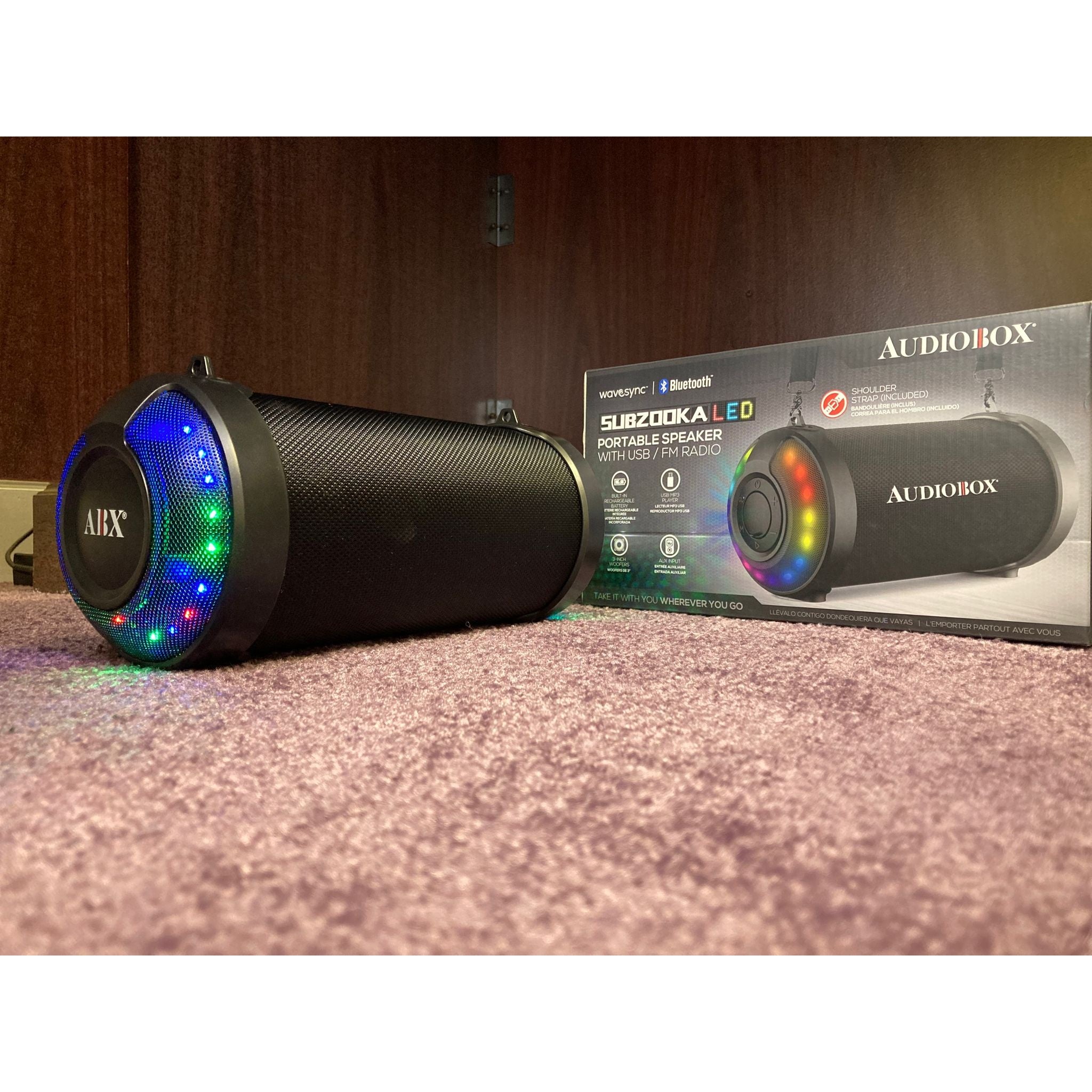 AudioBox Subzooka LED Portable Bluetooth Speaker with USB and FM Radio